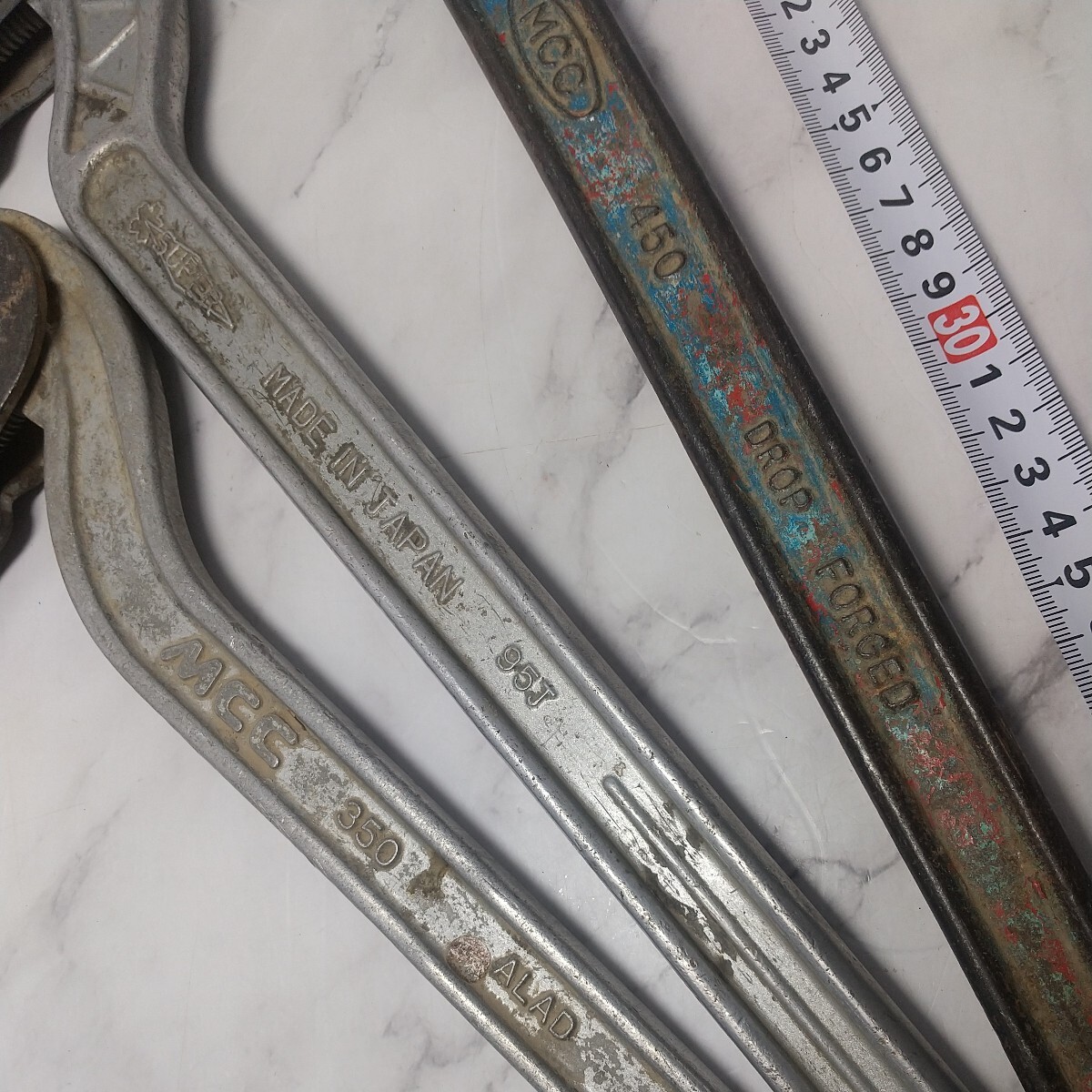 【やや傷や汚れあり】554同梱NG 松阪鉄工所 MCC 450 DROP FORGED 350 コーナーレンチ CAP 1/2-11/2 JK ALAD SUPER パイプレンチ CPA450 ...