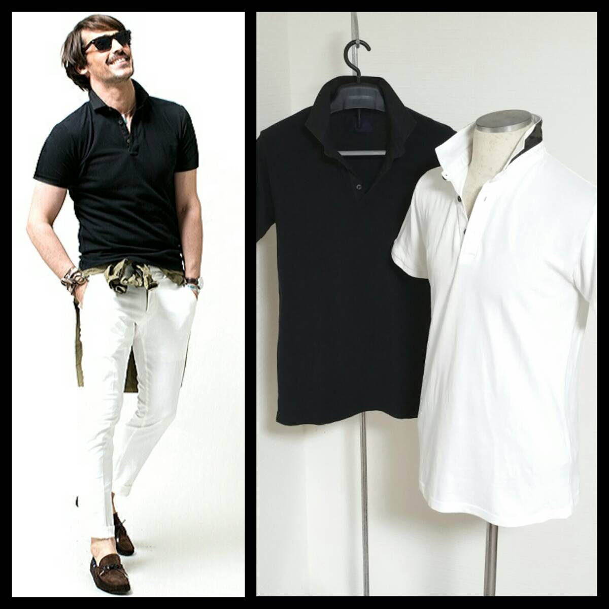 【目立った傷や汚れなし】LEON掲載2色SET15120円junhashimoto×nano・universeカモフラ柄ストレッチ鹿の子ポロシャツ半袖ジュンハシモト×ナノユニバースTシャツ ...