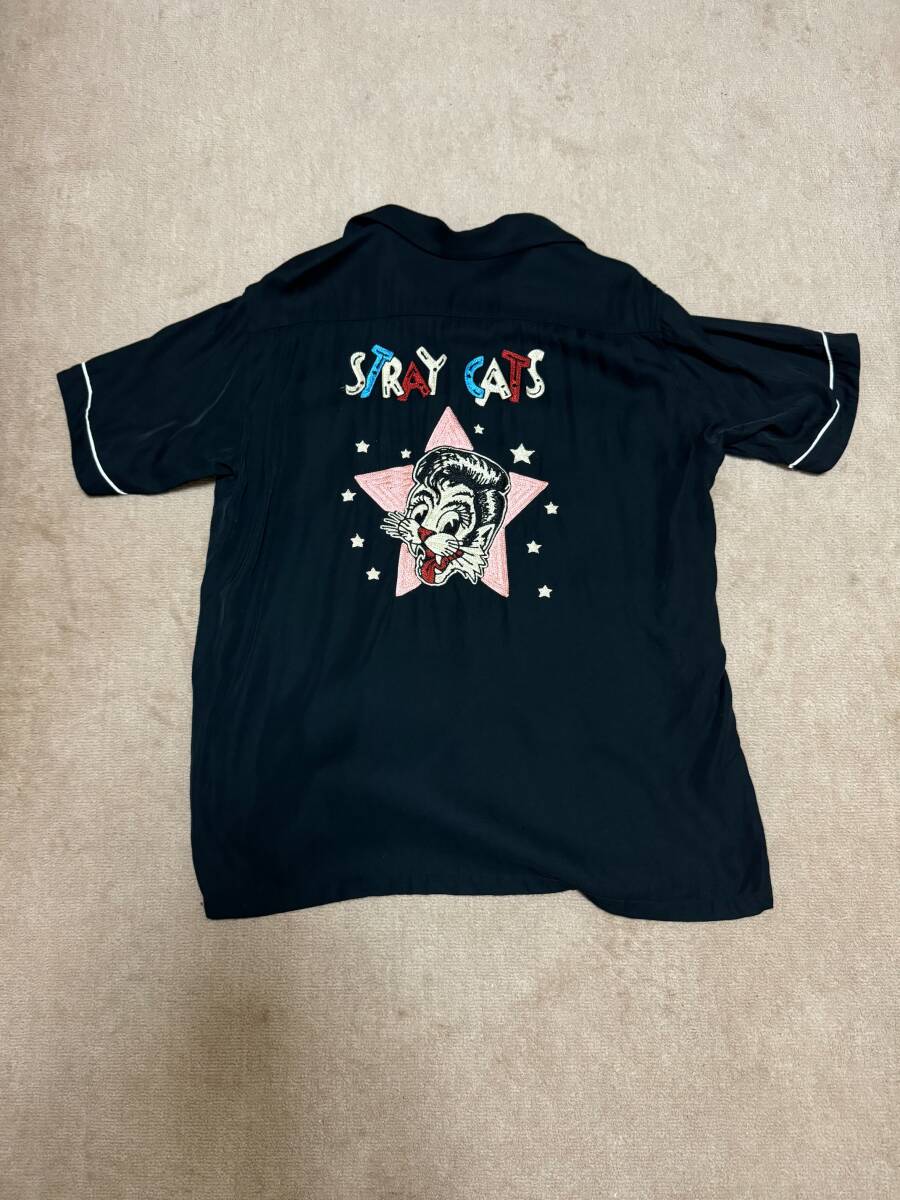 【目立った傷や汚れなし】STRAY CATS ストレイキャッツ × STYLE EYES スタイルアイズ 半袖ボウリングシャツ “STRAY ...