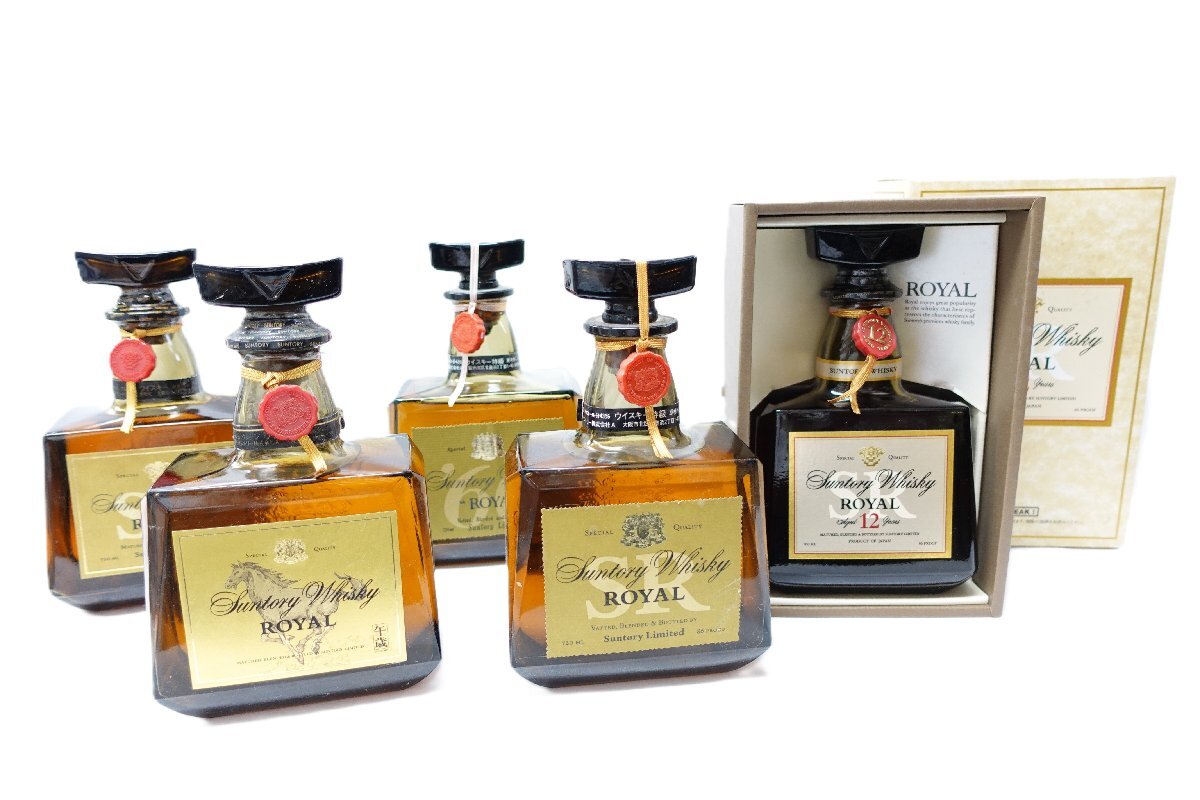 【未使用】【愛知県内限定】未開栓 サントリー/SUNTORY ローヤル 5本セット ROYAL 12年/SR/60/午 ウイスキー 720ml×4/720ml×1(計3580ml) お酒 古酒 ...