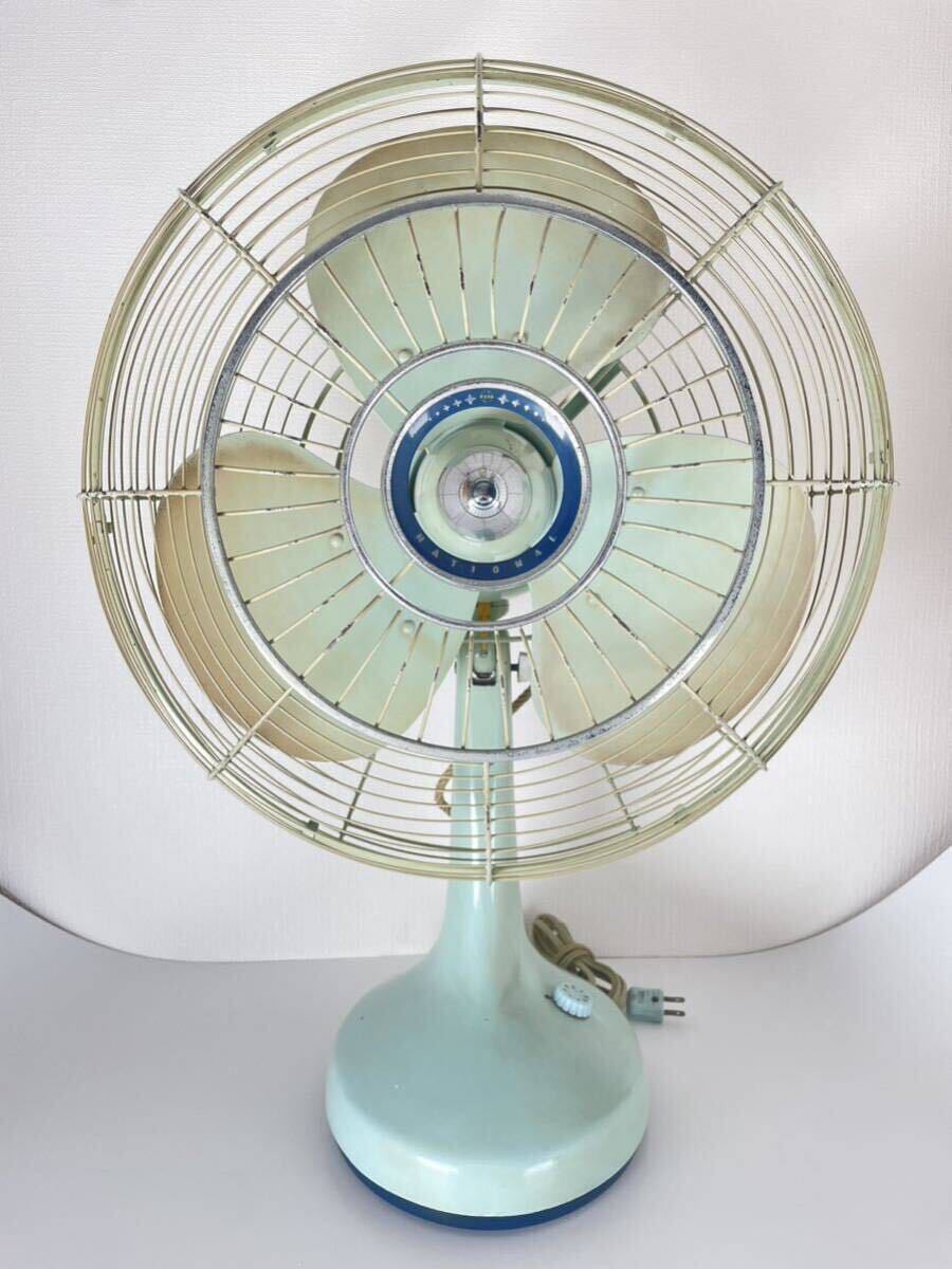 【傷や汚れあり】動作品 40FA NATIONAL ELECTRIC FAN ナショナル 40cm羽根 3枚羽根 金属製 扇風機 昭和レトロ ...