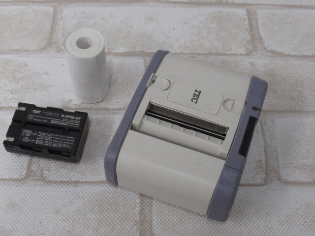 【やや傷や汚れあり】Ω 新P 0175♪ 保証有 TEC【 B-SP2D-GH30-R 】東芝テック ポータブルプリンタ 印字OK バッテリー ...