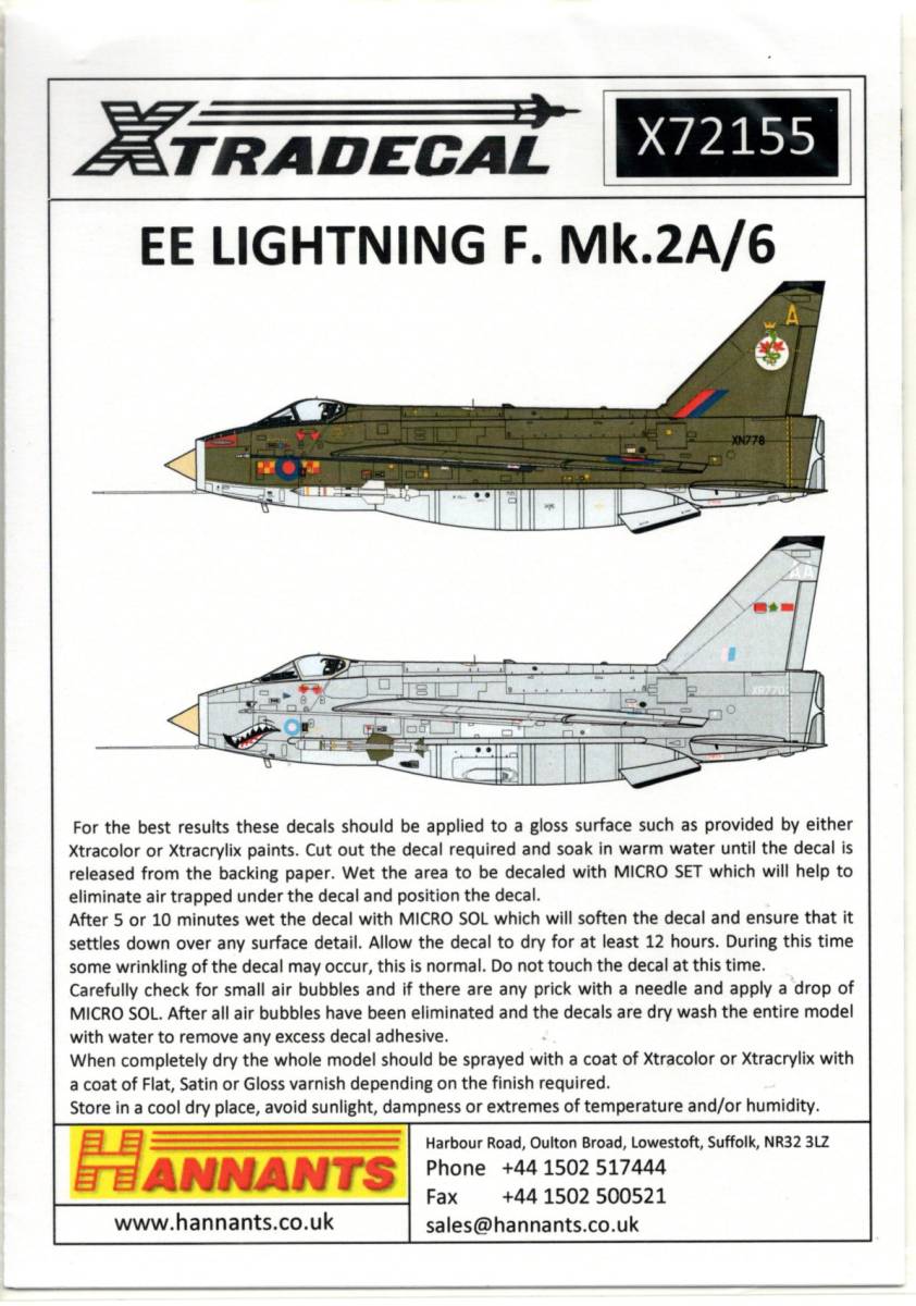 【未使用】1/72 エクストラデカール X72155 BAC/EE Lightning F. Mk2A/6の落札情報詳細 - Yahoo ...