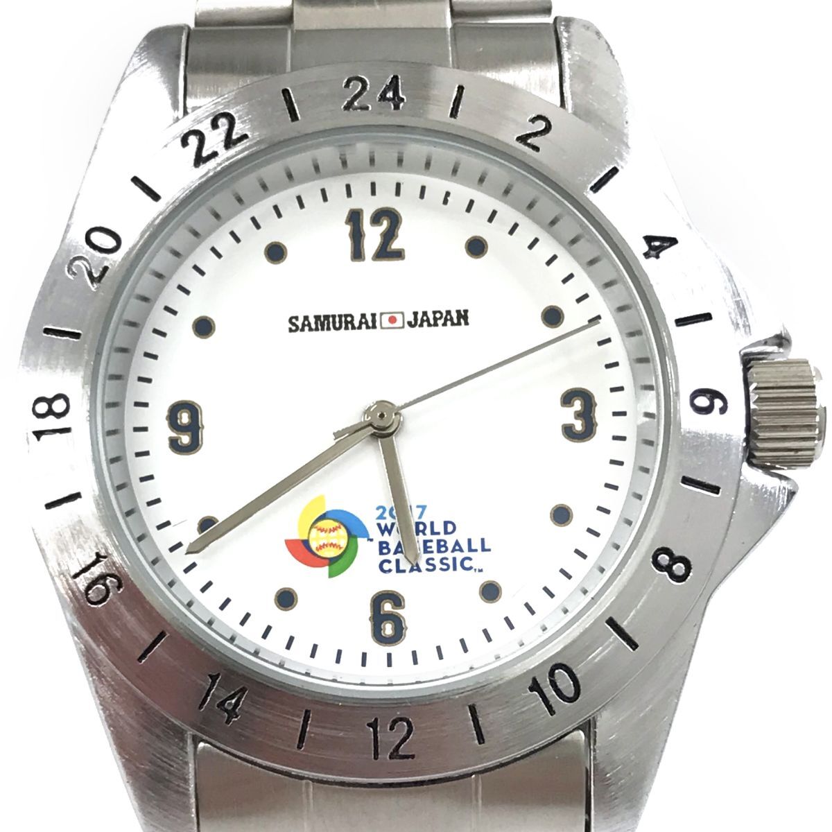 【目立った傷や汚れなし】超美品 WBC 2017 WORLD BASEBALL CLASSIC 腕時計 クオーツ 侍ジャパン SAMURAI JAPAN 野球 ベースボール コレクション 電池 ...