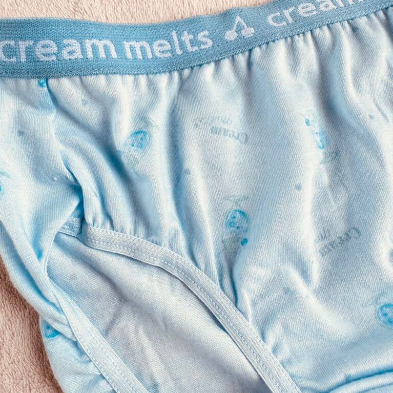 【未使用】夏にぴったり♪ 可愛いクリームソーダ柄♪水色ショーツ（パステルブルー） さくらんぼ 女児 綿 140 萌え ロリ 妹 娘 下着 JS ...