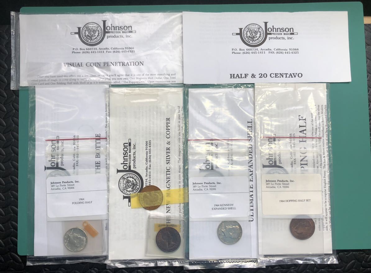 【やや傷や汚れあり】ジョンソン社製 コイン マジック手品 6種セット Johnson Products Coin Magic Trick ...