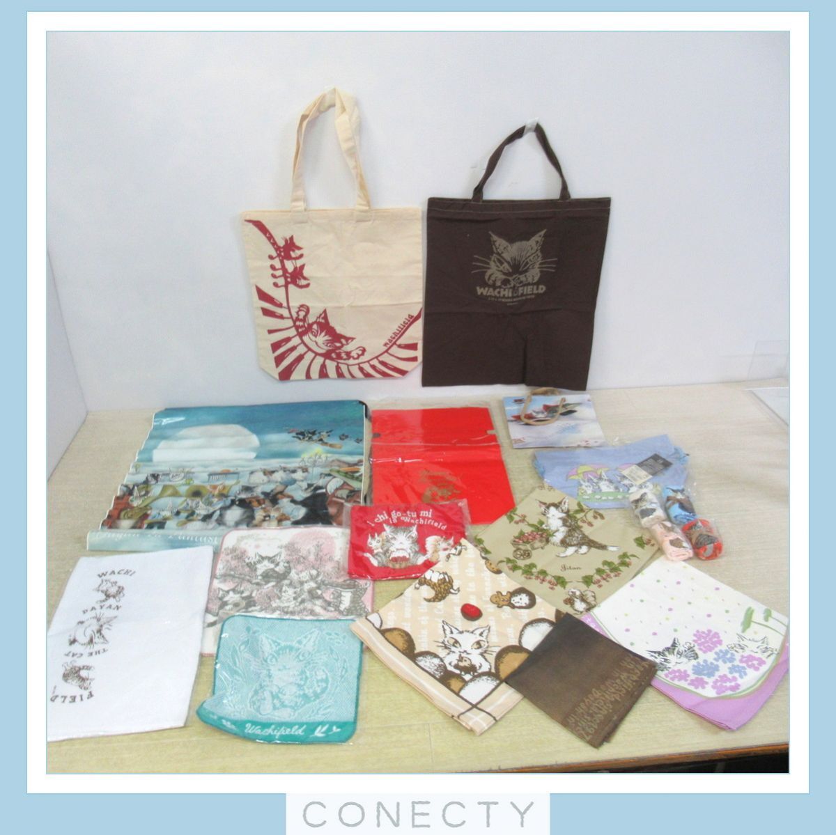 【やや傷や汚れあり】未使用含む わちふぃーるど WACHIFIELD ミニトート/巾着/ハンカチ/タオル/クロス 等 まとめて計18点セット ...