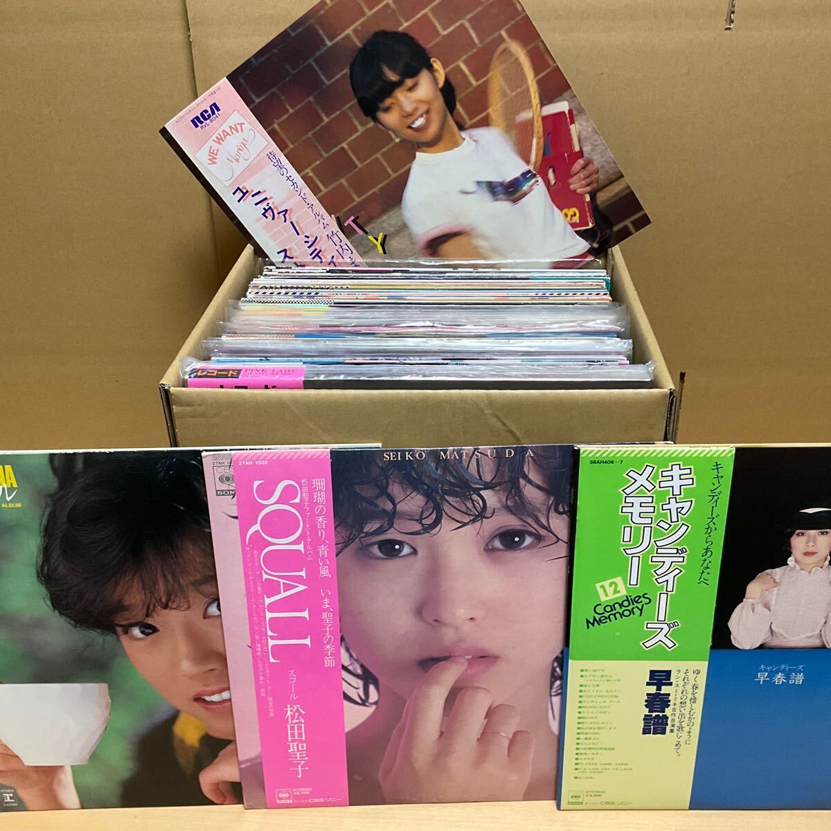 【傷や汚れあり】55枚まとめて 邦楽 女性 Pops アイドル 昭和歌謡 Lp レコード 松田聖子 Squall 中森明菜 竹内まりや