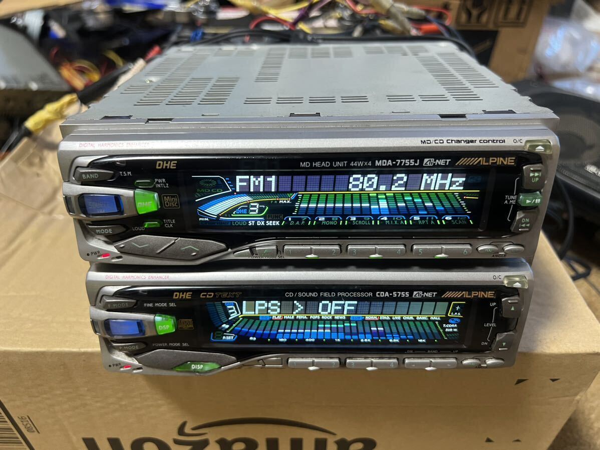 【やや傷や汚れあり】送料無料！ALPINE MDA-7755J CDA-5755 CD MD DSP DHE アルパイン JAPAN スペアナ ...