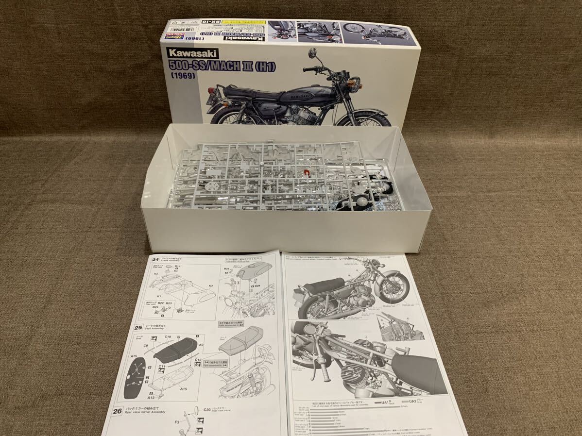 【傷や汚れあり】Hasegawa ハセガワ BK-10 Kawasaki (1969) 1:12 SCALE KIT 500-SS/MACH ...