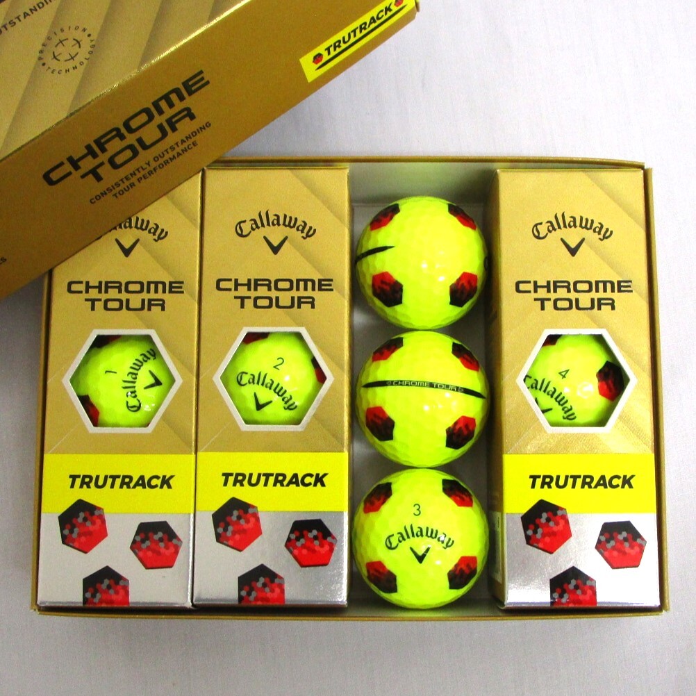 【未使用】Callaway CHROME TOUR TruTrack イエロー 1箱 12球 2024年 US限定 キャロウェイ クロムツアー ...