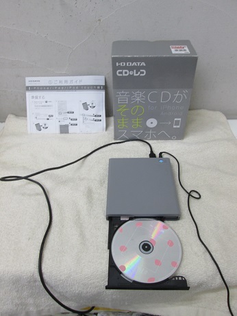 【やや傷や汚れあり】(38)☆アイオーデータ I.O DATA CDレコ Wi-Fi 音楽 CD取込ドライブ iOS&Android 両対応 CDRI-W24AIC 通電のみ確認済み 動作未 ...