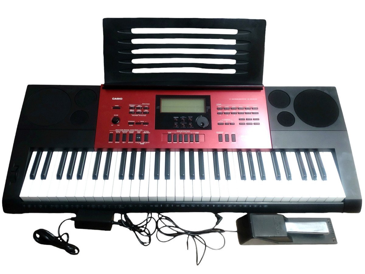 【やや傷や汚れあり】 中古 CASIO カシオ CTK-6250 ハイグレードキーボード 電子ピアノ 61鍵盤モデル メタリックカラーモデル ...