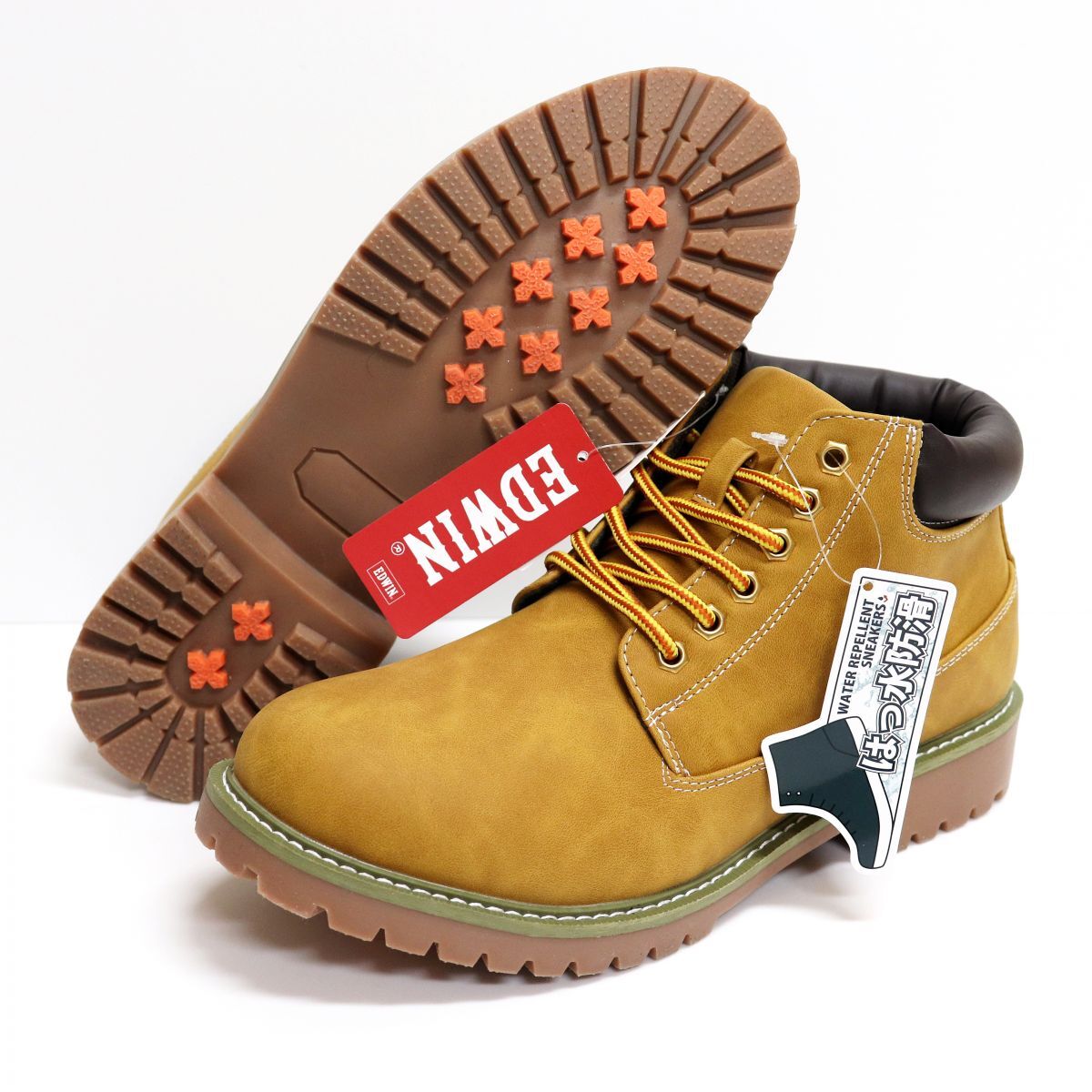 【未使用】☆エドウィン EDWIN 新品 メンズ 定番 撥水 防水 防滑 カジュアル 皮革 レザー シューズ ブーツ 靴 27CM [EDW7900-CML-270] 一 十☆QWERの落札 ...