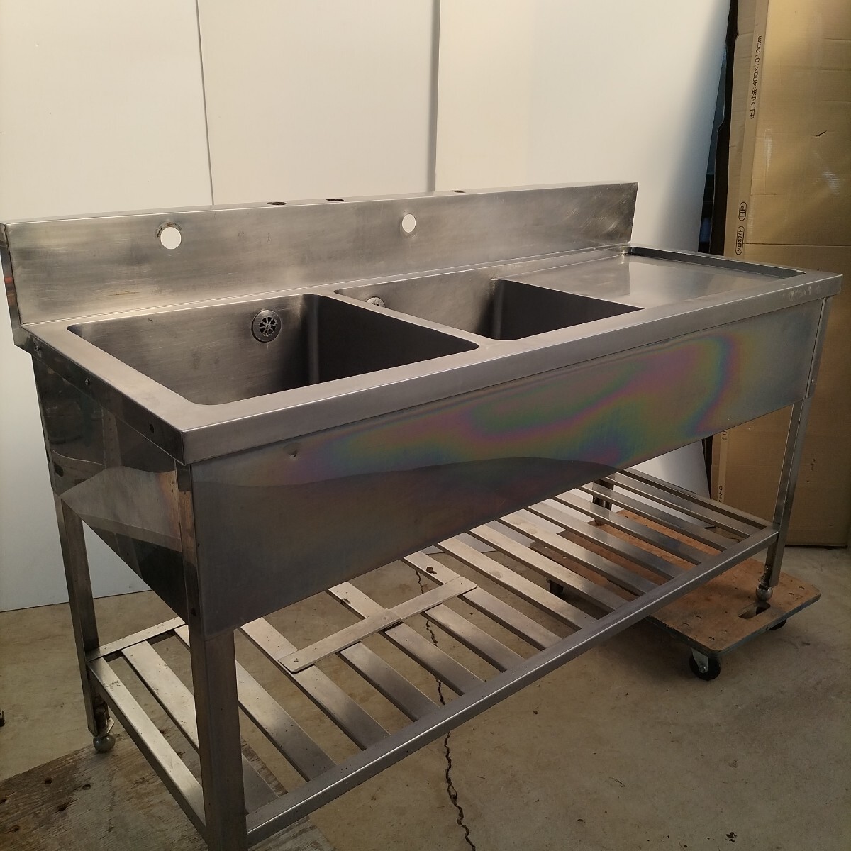 【傷や汚れあり】インボイス登録店 ステンレス二槽シンク W1500×D600×H800(BG950)mm 2槽/2口シンク 店舗送品 厨房機器 業務用 中古 6091714の落札情報詳細 ...