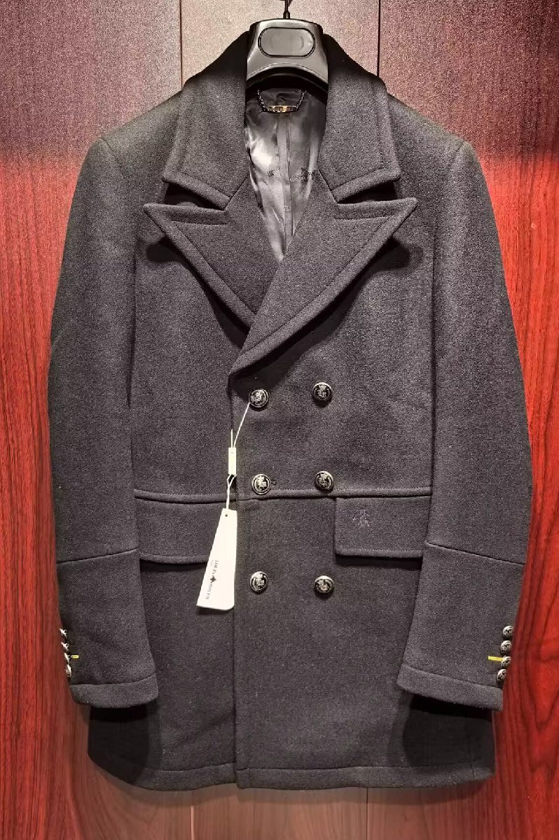 【未使用】最高峰*定価28万 EU製 ロンドン発*LOUIS ROYER*最高級100% virgin wool・プレミアム・ピーコート/紳士 ...