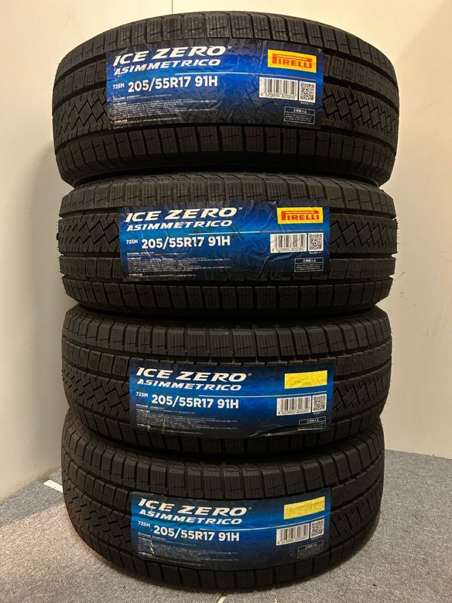 【未使用】【送料無料】205/55R17 91H 未使用スタッドレス4本セット(WP001)PIRELLI ICE ZERO ASIMMETRICO 2022年 205/55/17 205 ...