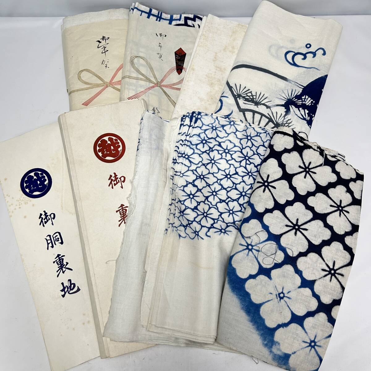 【未使用に近い】BN2/1 蔵出し 反物 手ぬぐい まとめて 8点 時代 大正 藍染め インディゴ ボロ 襤褸 手拭 大正ロマン 旧家蔵出し 和服 和服 生地 はぎれ〇★の落札情報詳細 ...