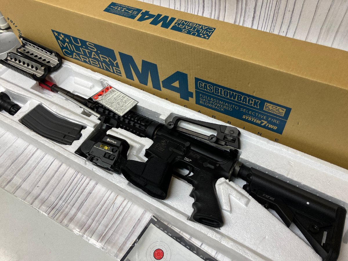 【目立った傷や汚れなし】m001 J(140) KSC M4A1 ガスガン ガスブローバック ホロサイト EOTech カスタム JASG 純正パーツ付属あり 動作品 カービン ライフルの落札 ...