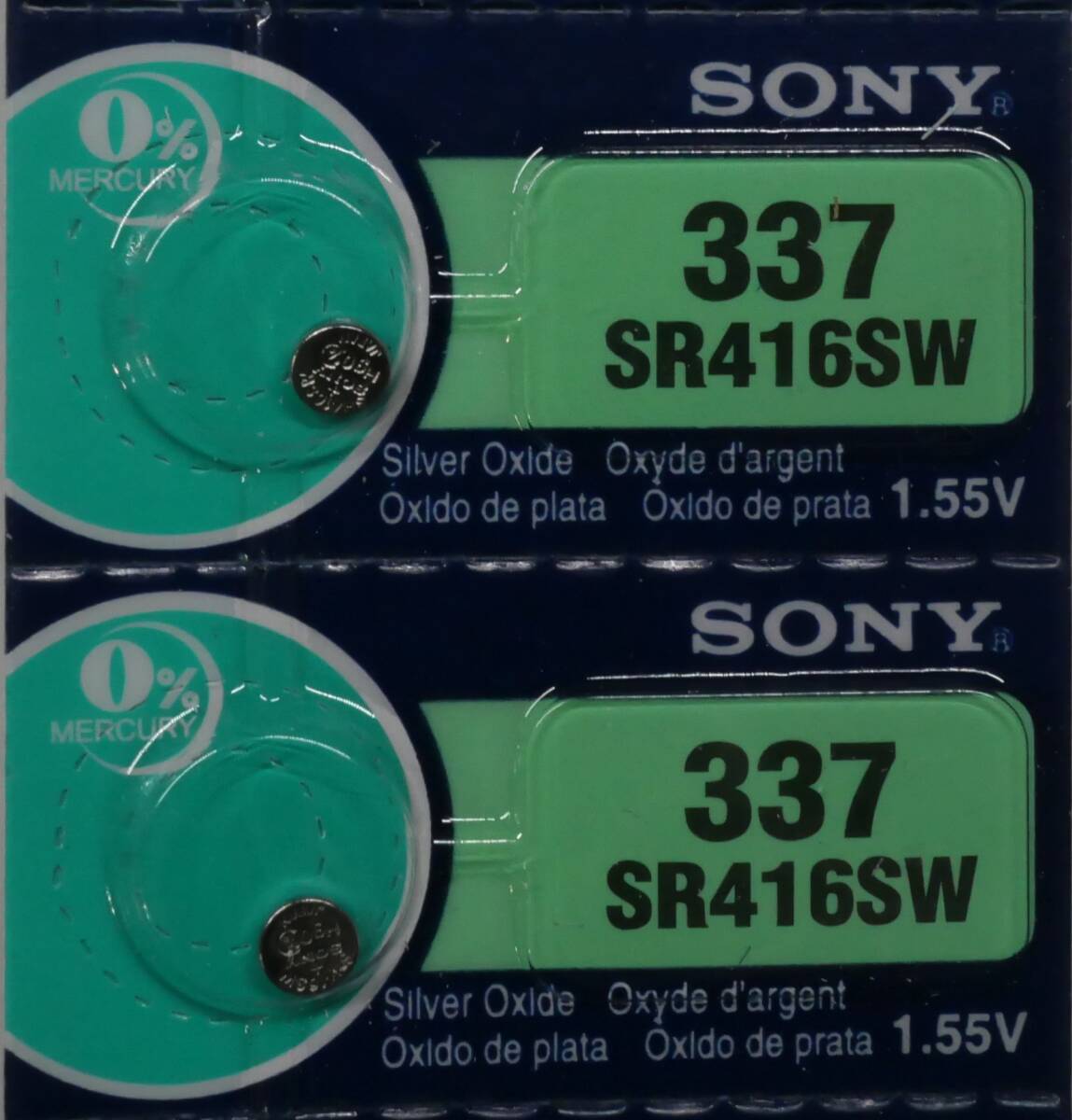 【未使用】★【即決送料無料】2個345円 ソニー SONY SR416SW（337） 1.55V 酸化銀電池★使用推奨期限：2032年10月★ ...
