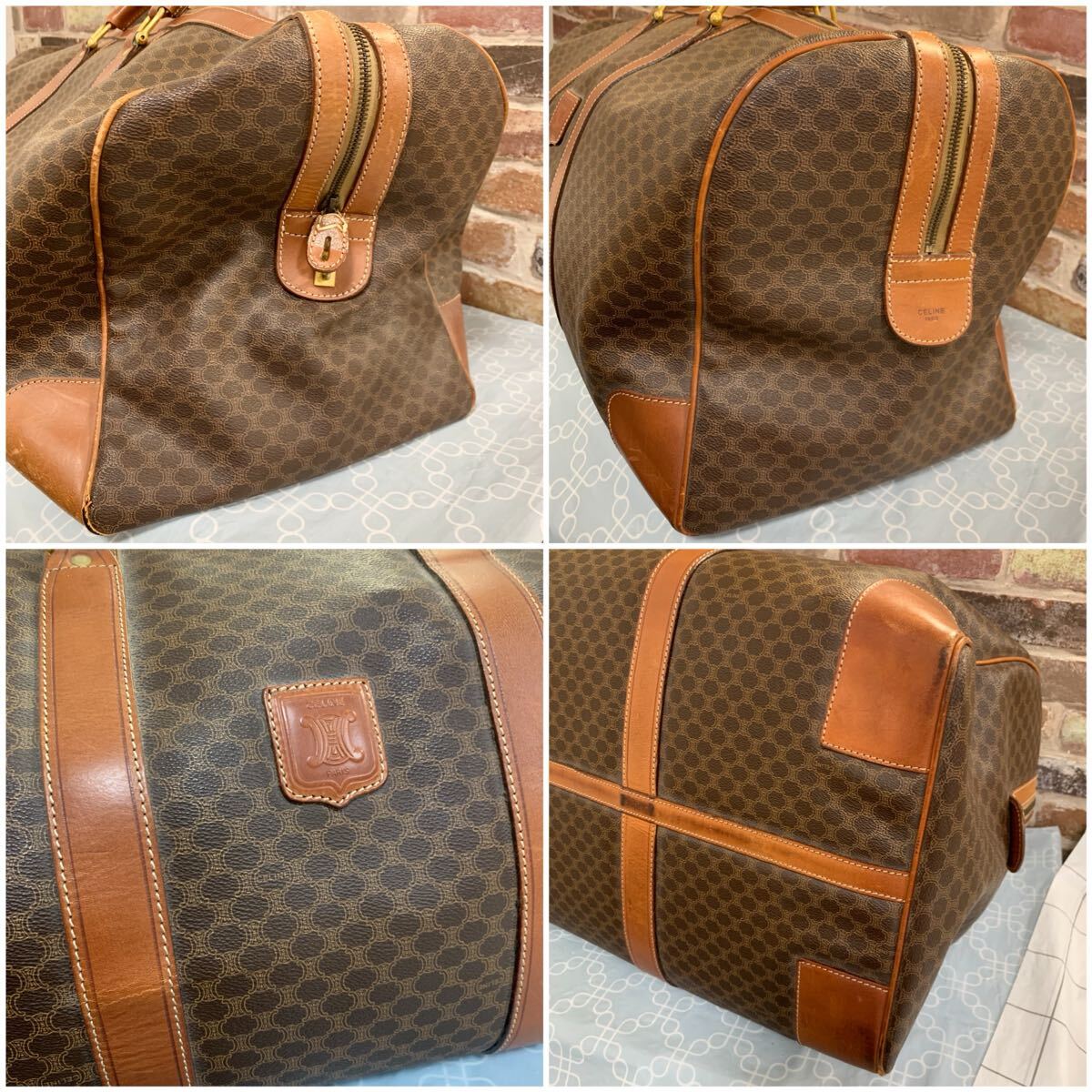 【傷や汚れあり】B448 1000円〜 セリーヌ CELINE マカダム ボストンバッグ M08【中古品】ブラウン系 幅60cm マカダム柄 南京錠 ボストン 旅行バッグ の落札情報詳細 ...