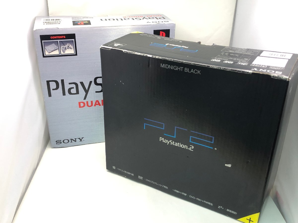 【やや傷や汚れあり】SONY プレイステーション2 PS2 SCPH-5000 / デュアルショック SCPH-7000 本体 付属品付き ...