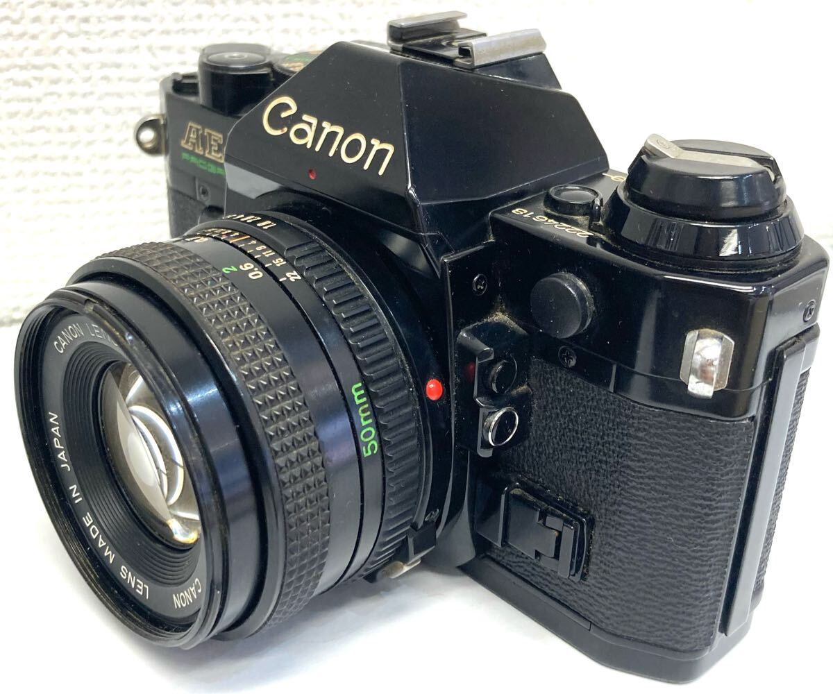 【目立った傷や汚れなし】1円〜！Canon キャノン カメラ AE-1 PROGRAM ブラック FD 50mm レンズ フィルム 一眼レフカメラ コレクション アンティーク 雑貨 出品の落札 ...