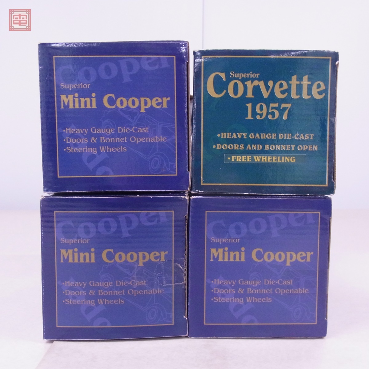 【やや傷や汚れあり】サニーサイド 1/24 ミニクーパー/シボレー コルベット まとめて4点セット Mini Cooper Corvette ...