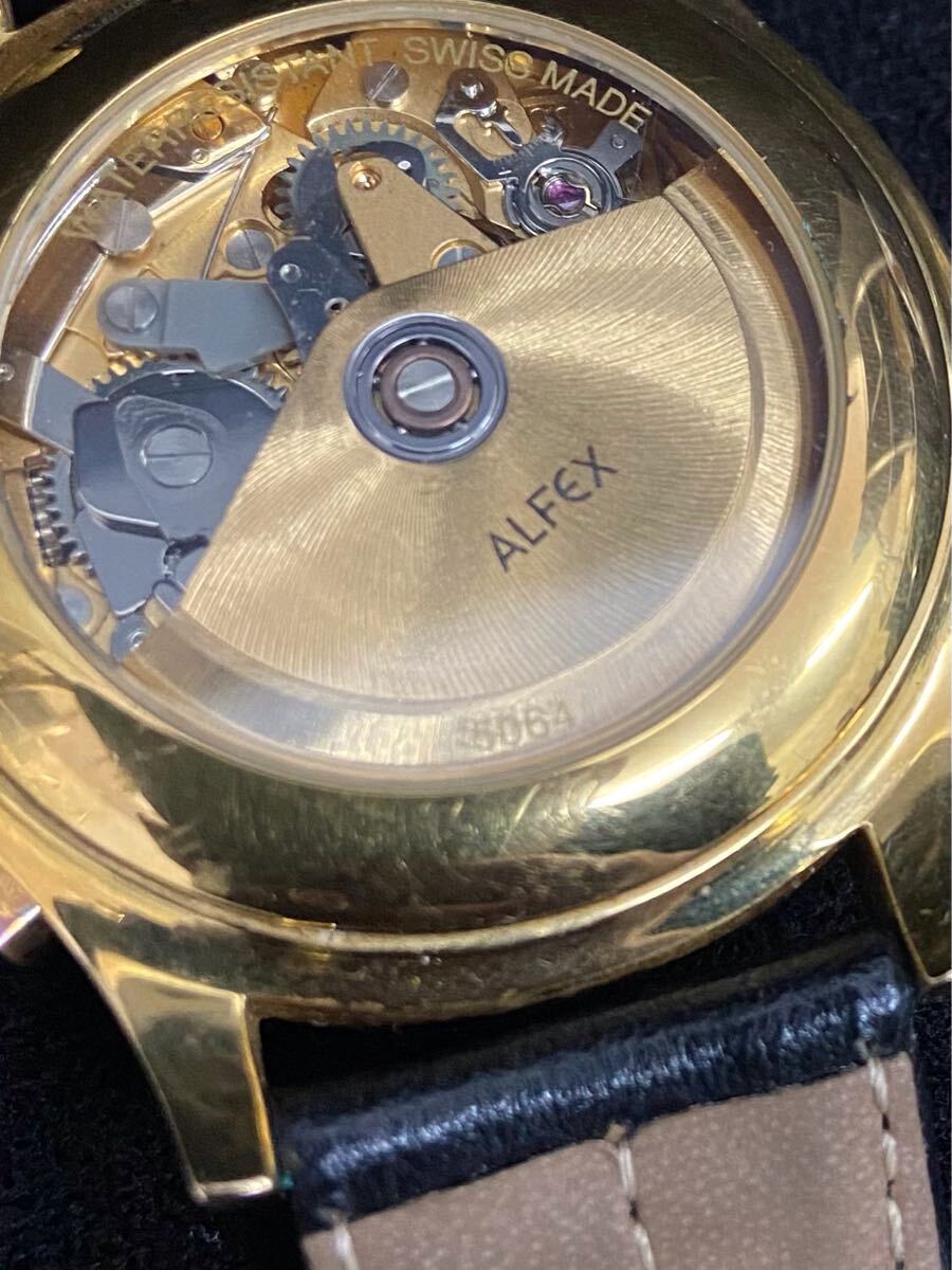 【やや傷や汚れあり】E490★ALFEX アルフェックス 5064 クロノグラフ AUTOMATIC 自動巻き デイデイト ブラック メンズ腕時計 不動品の落札情報詳細 - Yahoo ...