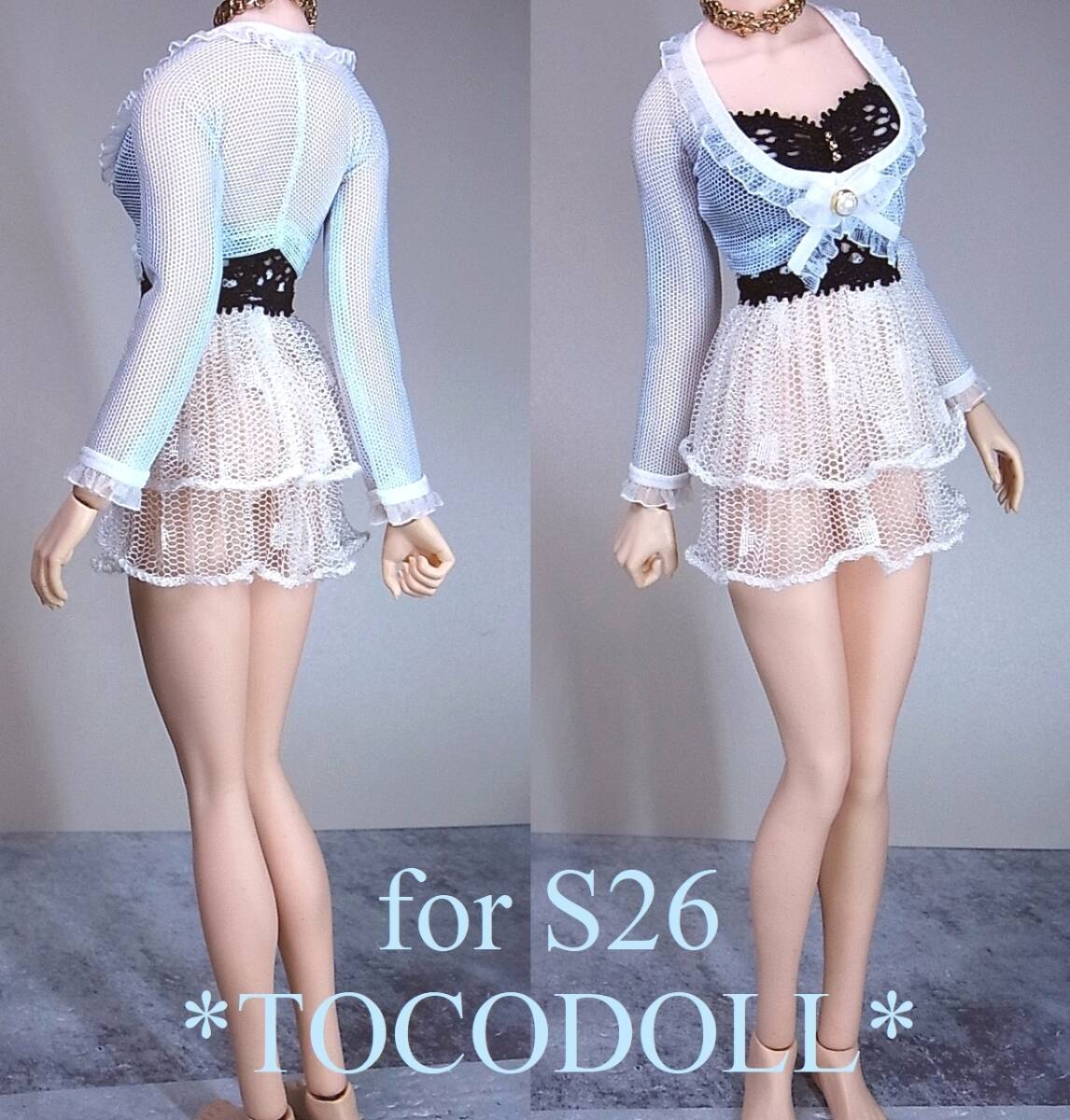 【未使用】＊toco＊Phicen/TBLeague用 S26 カーディガン風フリルトップス＆シフォンプリーツワンピース/ベビーブルー 水玉の落札情報詳細 - Yahoo!オークション落札価格 ...