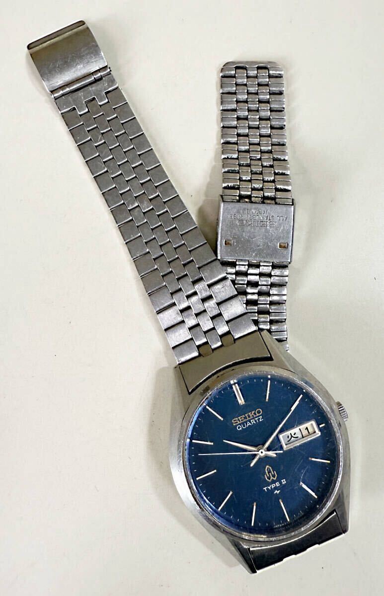【傷や汚れあり】021031★SEIKO/セイコー★腕時計★SEIKO QUARTZ★TYPE II★790015★盤面ダークブルー★4336 ...