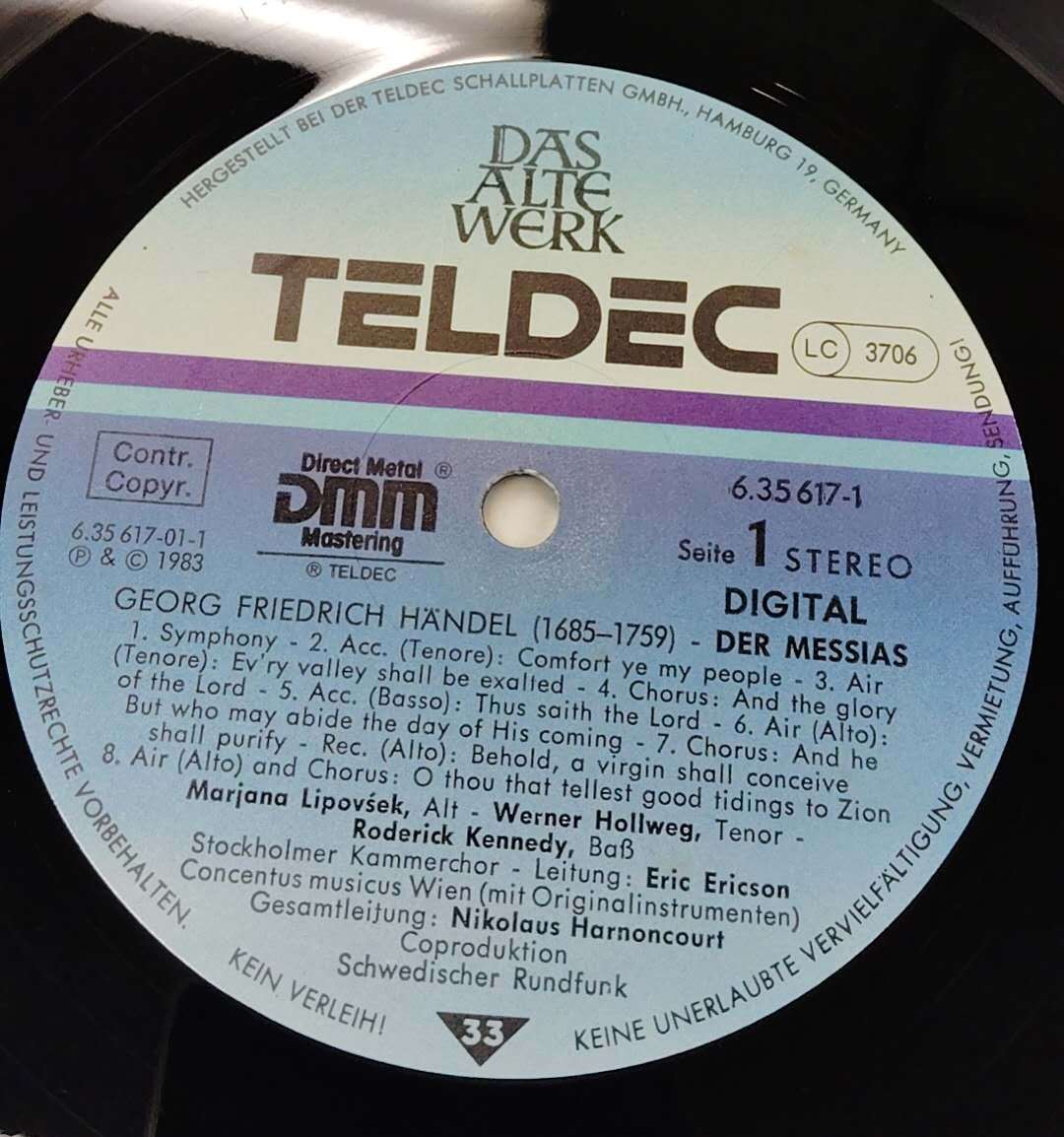 【やや傷や汚れあり】独 アーノンクール/ヘンデル 救世主/TELDEC 635617 LP/AL0320117の落札情報詳細 - Yahoo ...