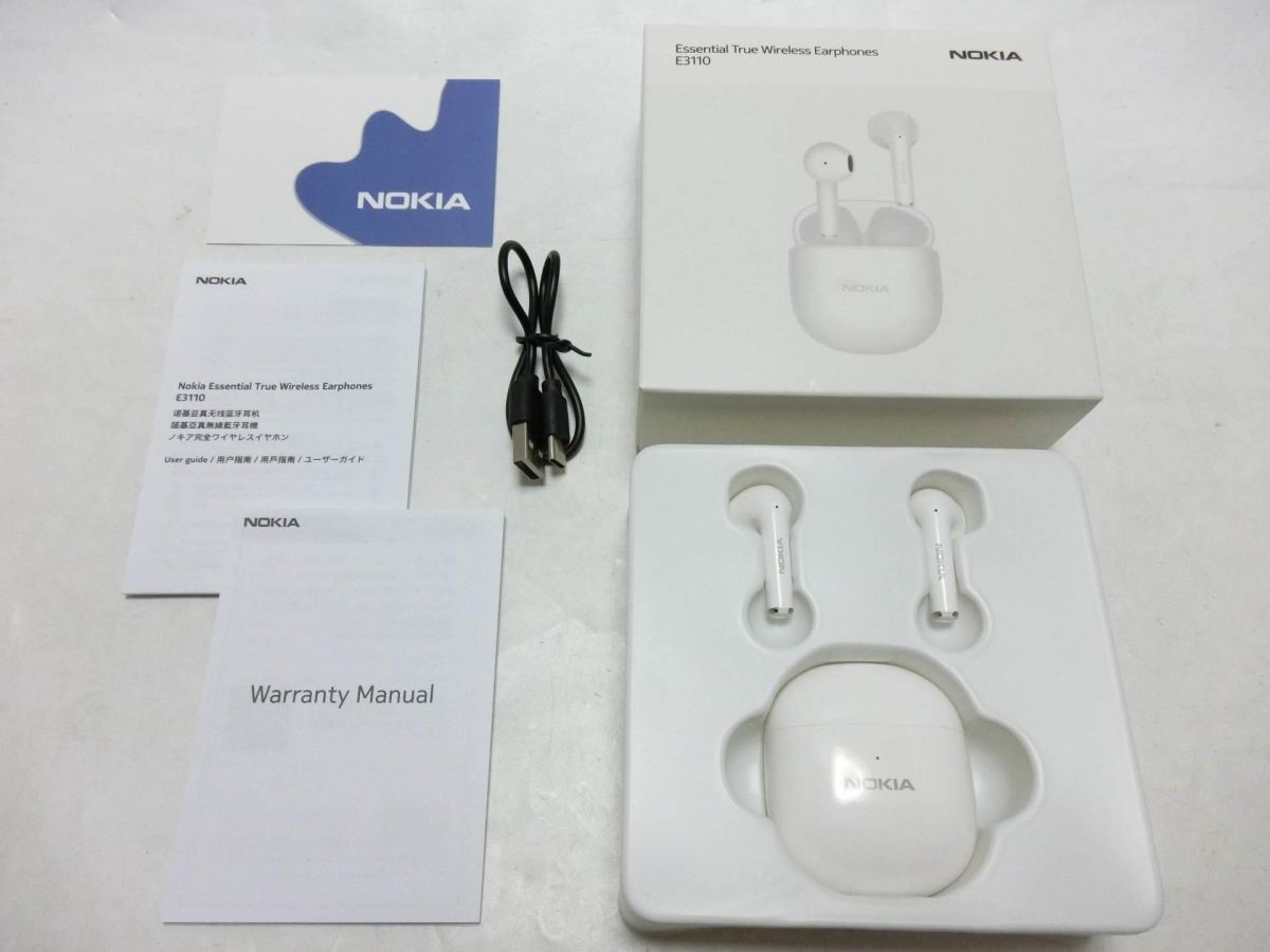 【未使用に近い】ノキア Nokia E3106 ワイヤレスイヤホン Bluetooth 5.2 ブルートゥース イヤホン ENCノイズリダクション ハンズフリー通話 軽量 ホワイトの落札情報 ...