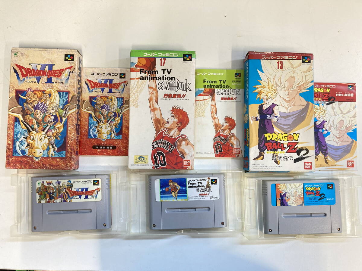 【目立った傷や汚れなし】8-M31/2-100 スーパーファミコン SFC ソフト 15本 まとめ セット 箱 説明書付あり / ドラゴンボールZ スラムダンク 桃太郎電鉄 ドラクエの落札情報 ...