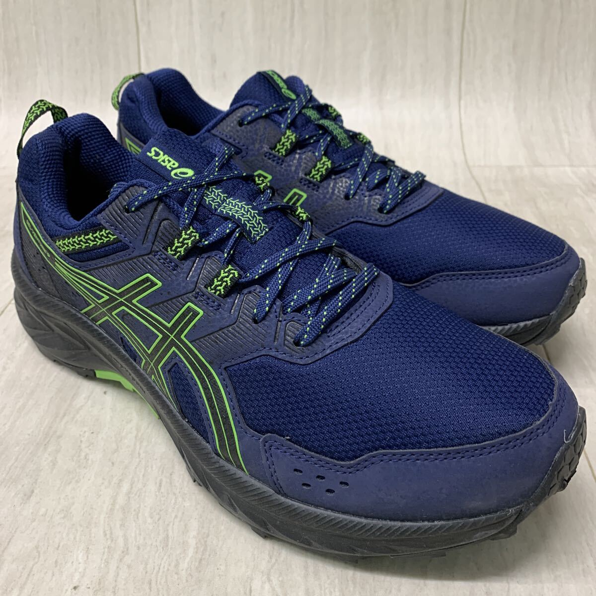 【やや傷や汚れあり】27.5cm ASICS GEL-VENTURE 8 1011A824 アシックス ゲル-ベンチャー 8 ブラック/ブルー ...