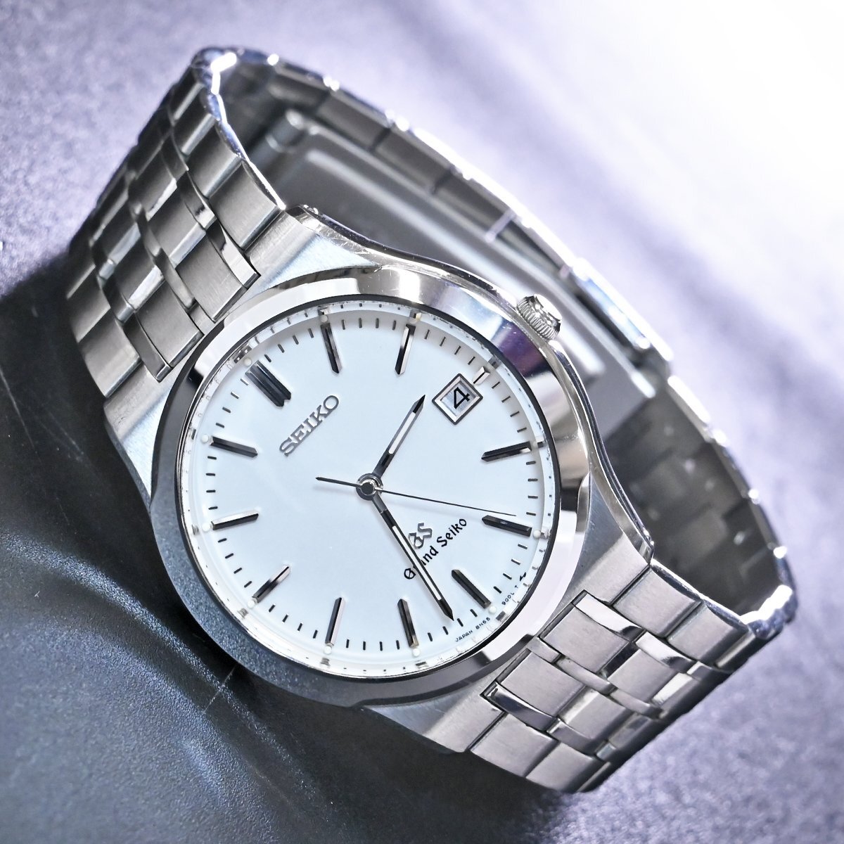 【目立った傷や汚れなし】本物 極上品 セイコー 8N65-9000 グランドセイコー GS デイト 男性用腕時計 メンズウォッチ 純正SS ...