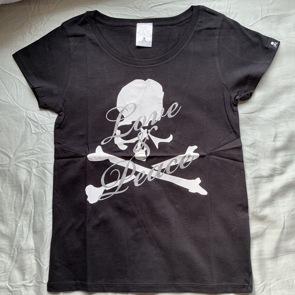 【未使用】新品未着用 mastermind JAPAN マスターマインドジャパン FINAL COUNT DOWN ファイナルカウントダウン love&peaceTシャツ 黒 レディースSの ...