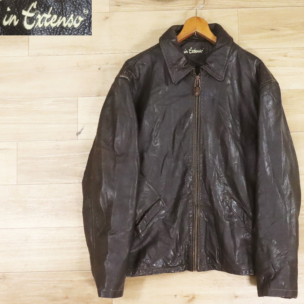 【やや傷や汚れあり】B10S/O8.26-8 ユーロ古着 in Extenso シングルライダース 本革 レザージャケット 革ジャン 皮ジャン メンズ L ヴィンテージの落札情報詳細 ...