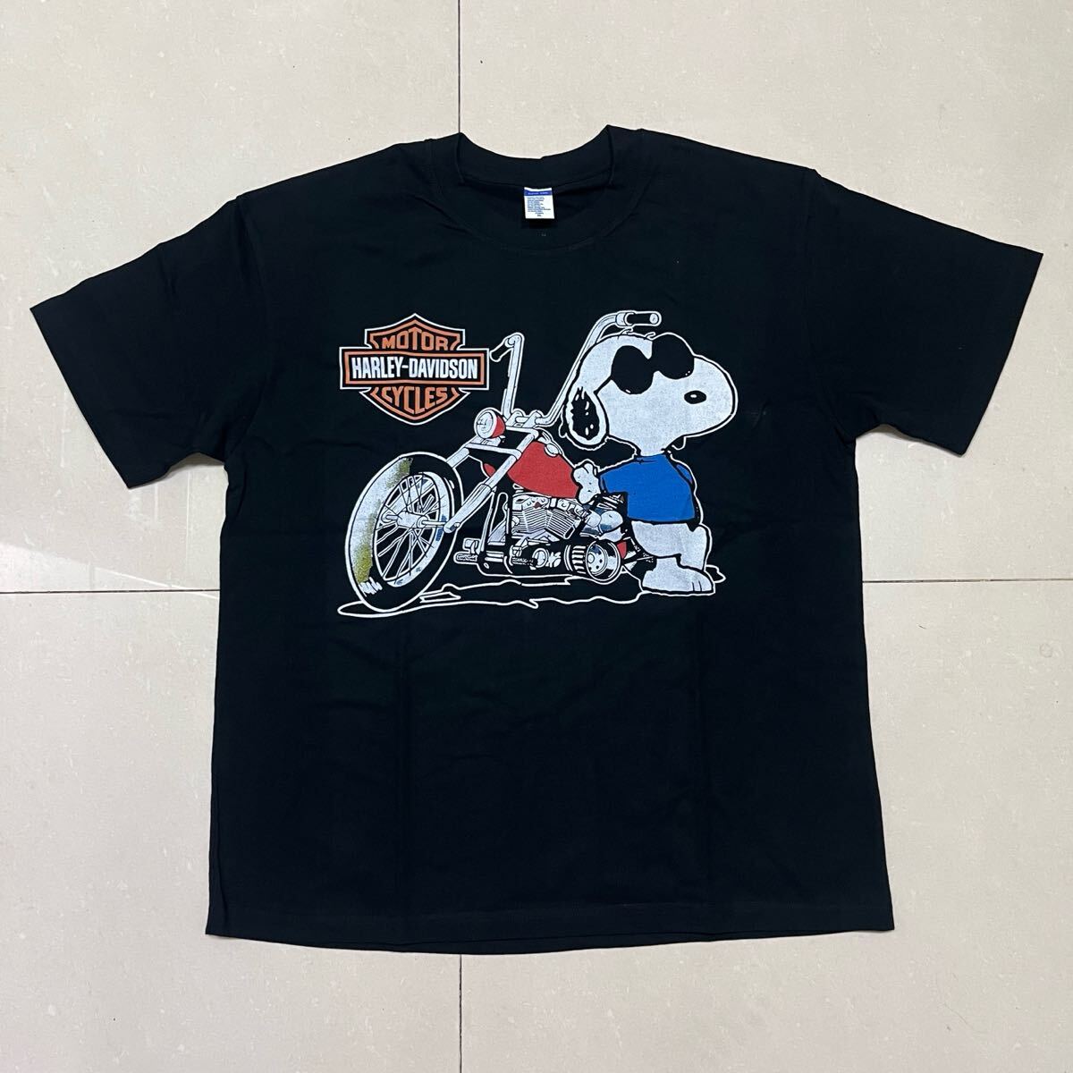 【未使用】[ XLサイズ ]ハーレーダビットソン × スヌーピー Harley-Davidson × Snoopy Tシャツ 黑の落札情報詳細 ...