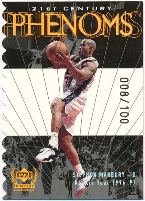 【やや傷や汚れあり】Stephon Marbury NBA 1999-00 Upper Deck Century Legends ...