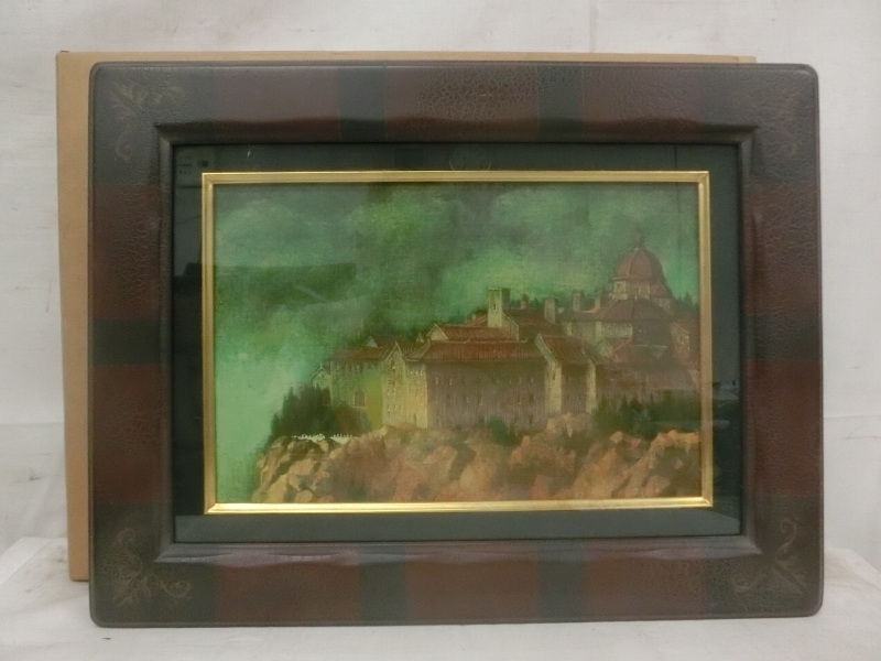 E0768 鍋島正一 「丘の街」 油彩 4号 額装の落札情報詳細 - ヤフオク落札価格検索 オークフリー