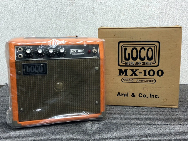 ⑪ 希少 ARIA アリア LOCO MICRO AMP SERIES ヴィンテージ ギターアンプ MX-100 オレンジ レアカラー 元箱 ...