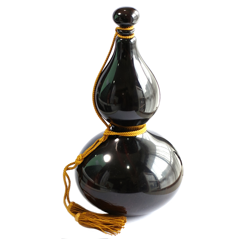 瓢箪 置物 木製 ☆ 高さ27cm 重量約1.4kg ☆ 黒檀? 詳細不明 昭和レトロ オブジェ 縁起物 古美術 骨董品 [hurox-38 ...