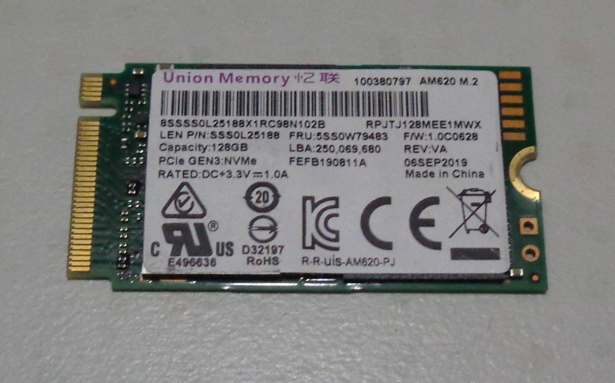 【中古品】Union Memoryl製 SSD UMIS RPJTJ128MEE1MWX 128GB ★動作確認済み（089）の落札情報詳細 ...