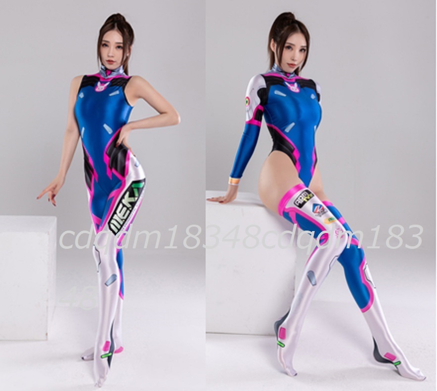 【新品】今季新作・ASHOTPLZ/4点SET Dva ブルーレオタード・クロッチボタン・長袖と袖なし、タイハイストッキング、タイツの4点 ...