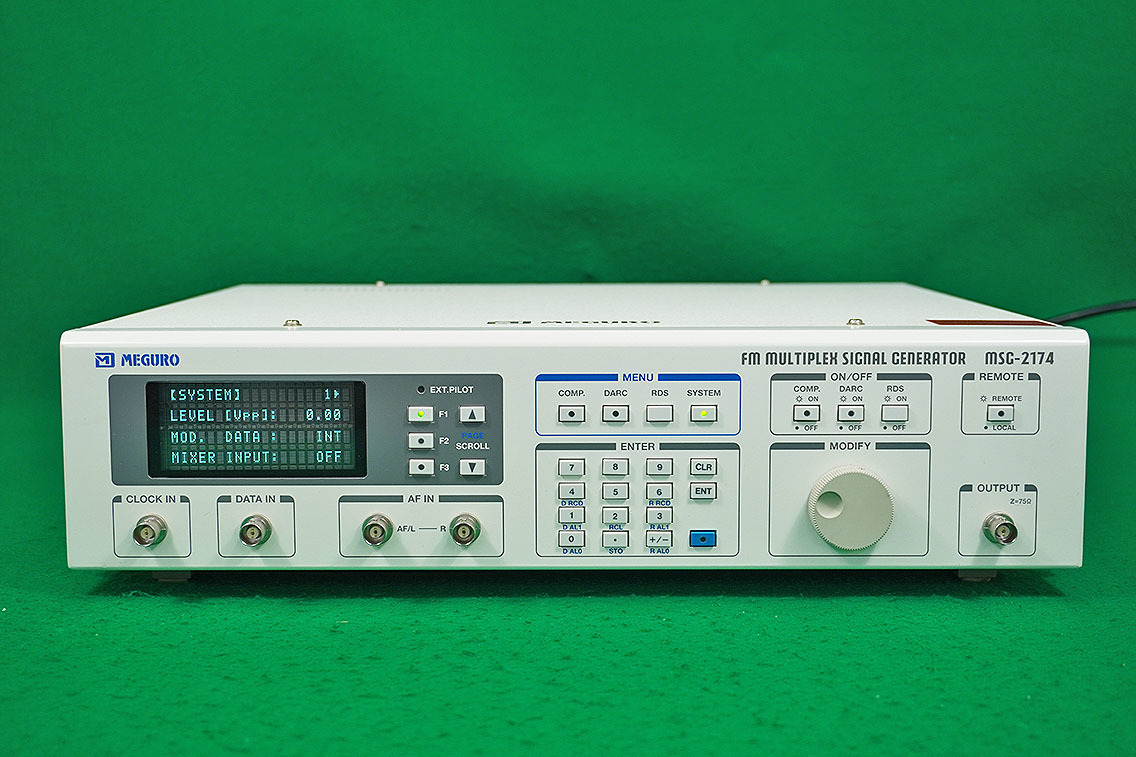 目黒電波測器 FM多重信号発生器 MSG-2174 Option 005 Mod 105 Rev 105 Installed Lavel DARC/STEREO FM Multiplex ...