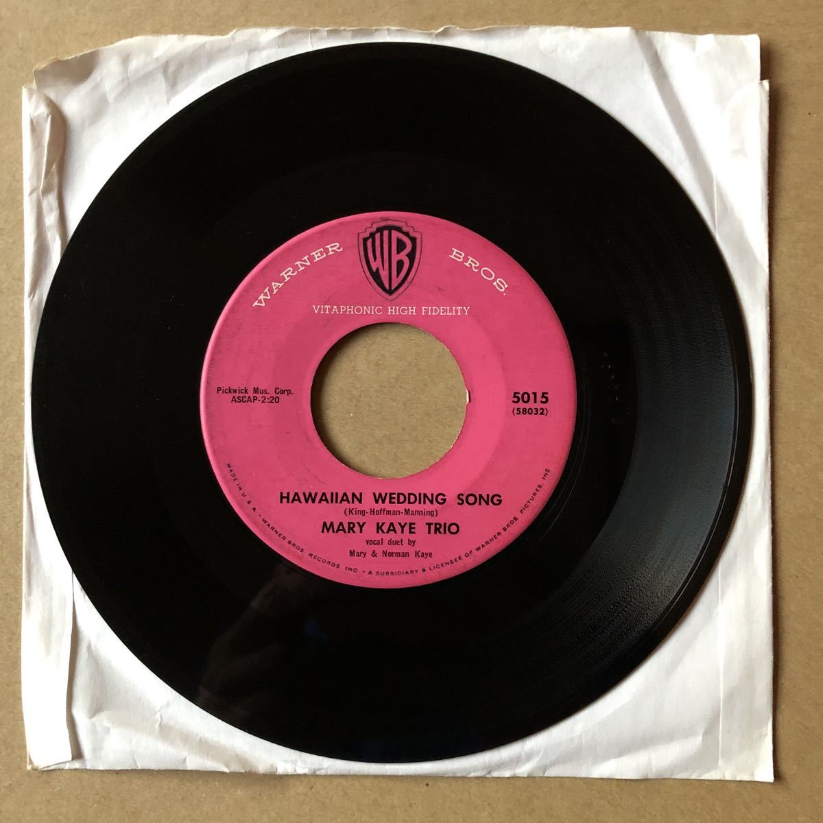 【やや傷や汚れあり】THE MARY KAYE TRIO - HAWAIIAN WEDDING SONG 7inchの落札情報詳細 ...