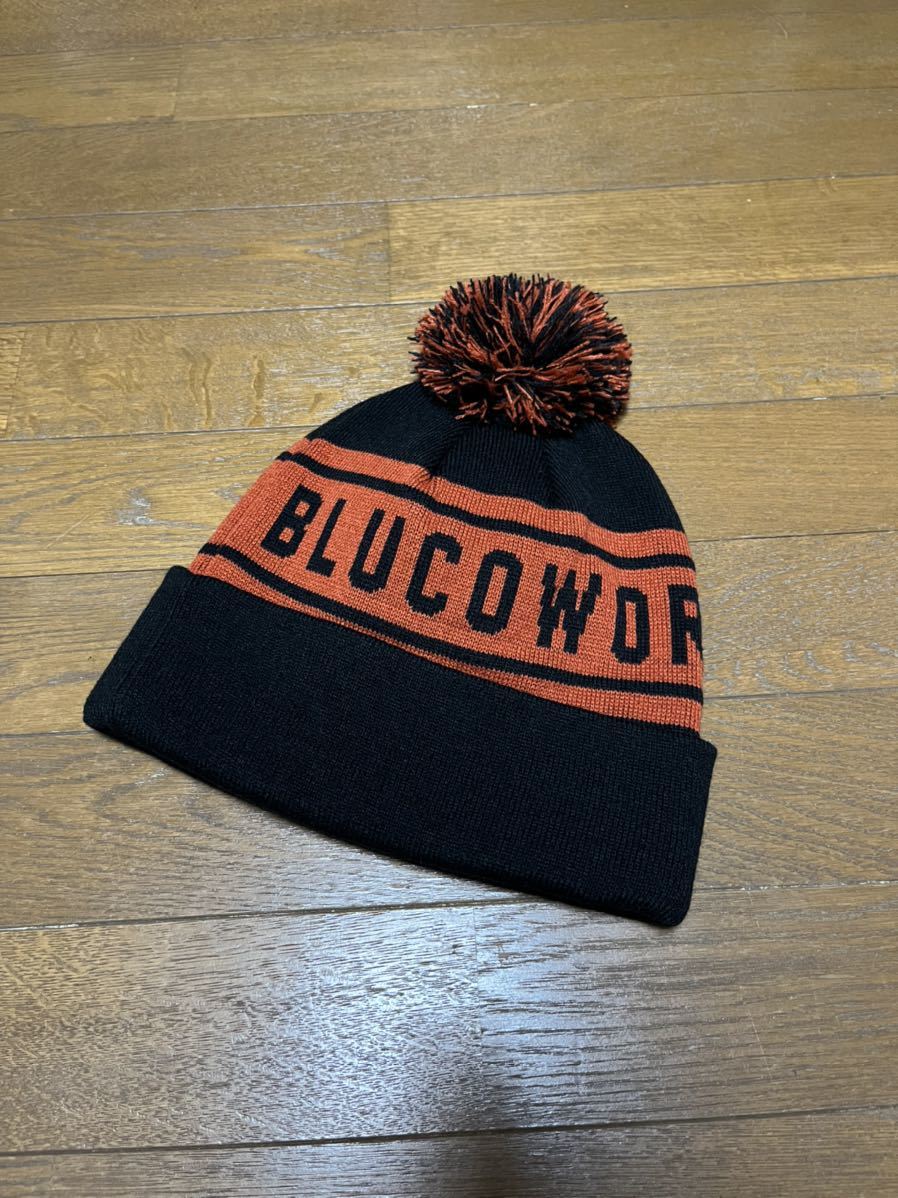 【未使用】【新品】BLUCO ブルコ OL-208-021 POM TOP BEANIE ポム トップ ビーニー BLK-ORG ニット帽 ...