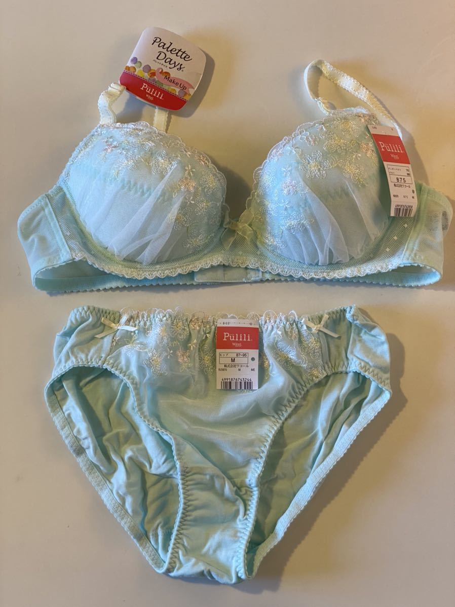 【未使用】中学生、高校生用ブラジャー ショーツセット B75 M wing Pulili グリーン系、白（RB2070、RJ3070、RJ3230） の落札情報詳細| ヤフオク落札価格情報 ...