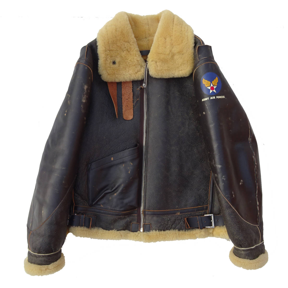 【目立った傷や汚れなし】中田商店・本革ムートンMORGAN PRODUCTION モーガンプロダクション 大戦モデル B-3 AFマーク ...